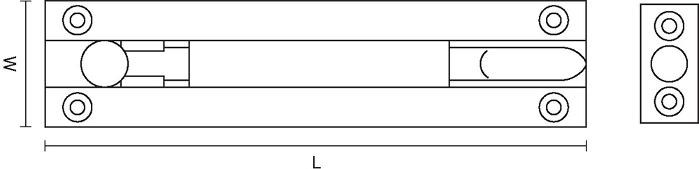Necked Square Section Barrel Bolt | Croft Architectural Hardware