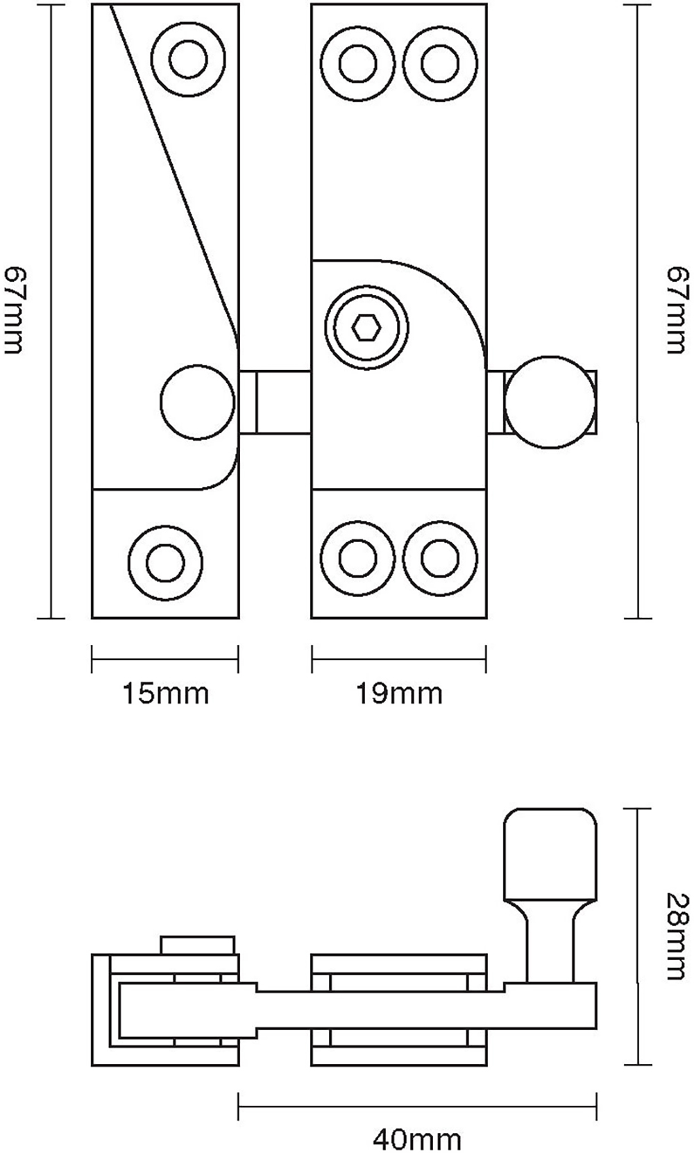 Lockable Straight Arm Sash Fastener – Narrow Style | Croft ...